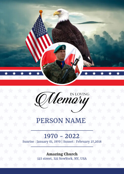 Memorial Card for Army Soldier Template | PosterMyWall