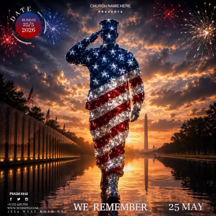 Brown Memorial Day Event Square Template | PosterMyWall