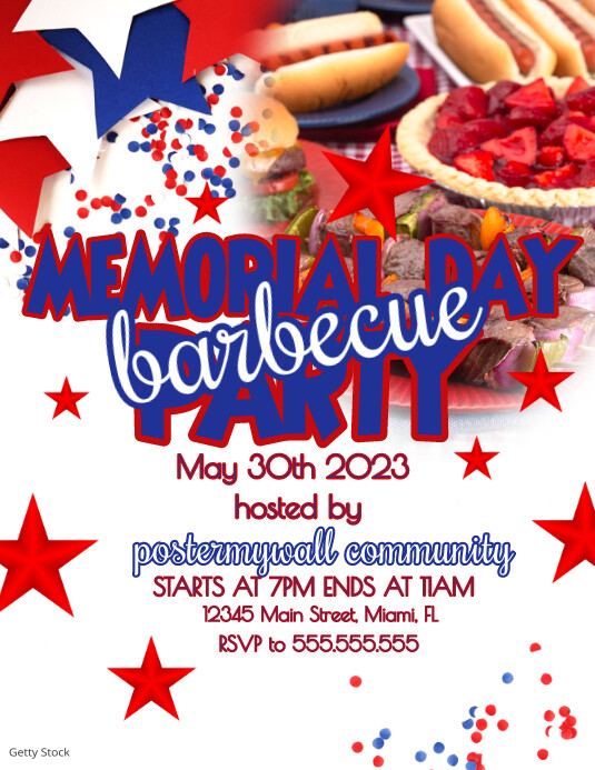 Copy of Memorial Day Barbeque Flyer Template | PosterMyWall