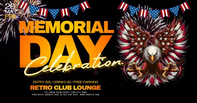 Memorial Day Celebration Banner Template | PosterMyWall