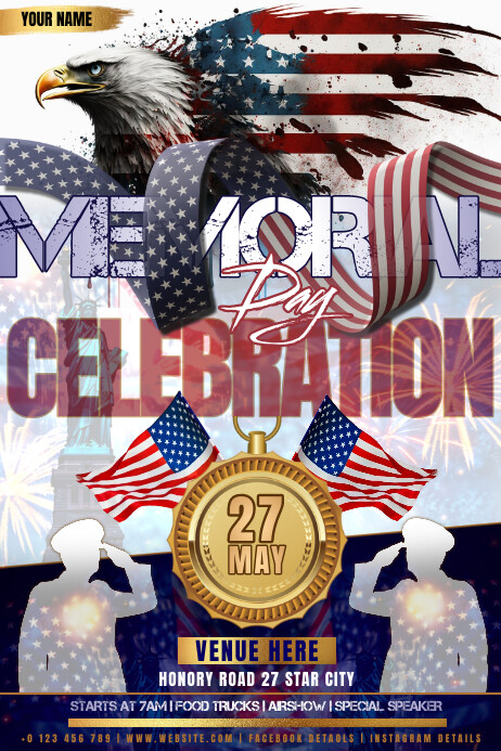 Memorial Day celebration event poster-skabelon | PosterMyWall