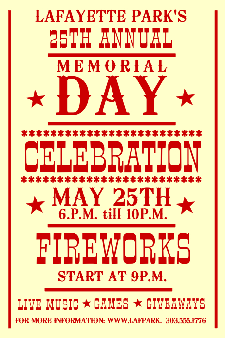Memorial Day Celebration Template | PosterMyWall