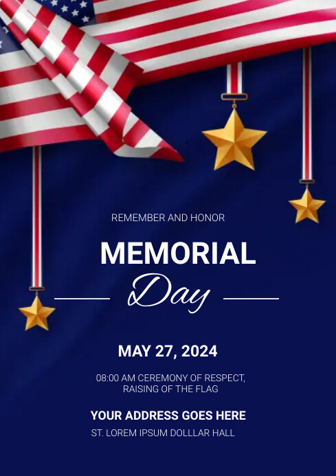 memorial day ceremony template | PosterMyWall