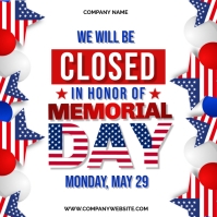 Memorial Day Closed Notice Template | PosterMyWall