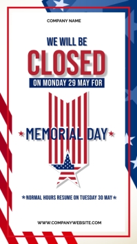 Memorial Day Closed Notice Template | PosterMyWall