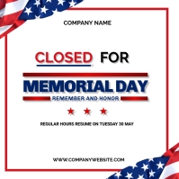 Memorial Day Closed Notice Template | PosterMyWall