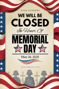 Memorial Day Closed Sign Template | PosterMyWall