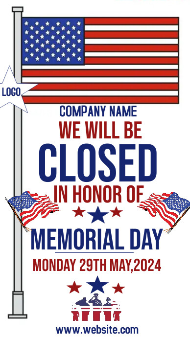 Copy of memorial day closing | PosterMyWall