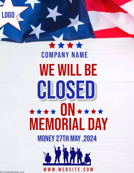 Memorial day closing notice template (1) | PosterMyWall