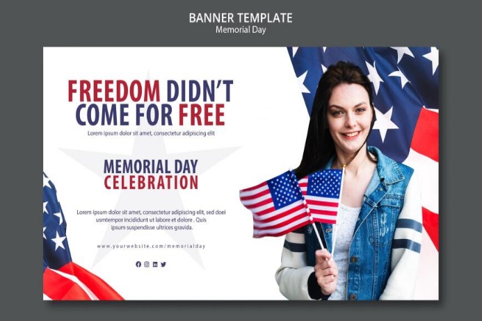Memorial day concept banner template | PosterMyWall