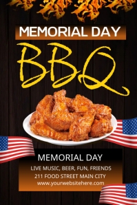Memorial Day Cookout Invitation Poster Template | PosterMyWall