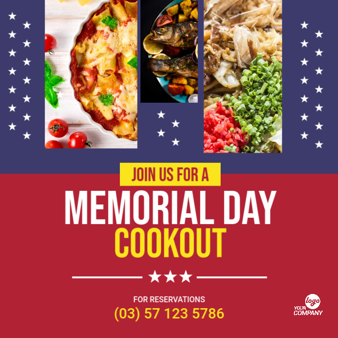 Memorial Day Cookout Invitation Template | PosterMyWall
