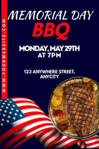 Memorial Day Cookout Invitation Poster Template | PosterMyWall