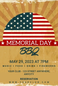 Memorial Day Cookout Invitation Poster Template | PosterMyWall