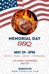 Memorial Day Cookout Invitation Poster Template | PosterMyWall