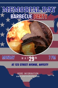 Memorial Day Cookout Invitation Poster Template | PosterMyWall
