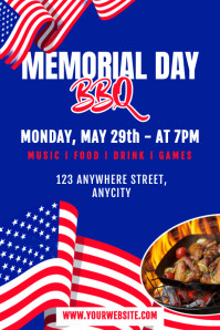 Memorial Day Cookout Invitation Poster Template | PosterMyWall