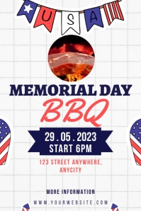 Memorial Day Cookout Invitation Poster Template | PosterMyWall