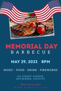Memorial Day Cookout Invitation Poster Template | PosterMyWall