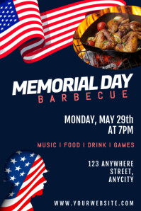 Memorial Day Cookout Invitation Poster Template | PosterMyWall