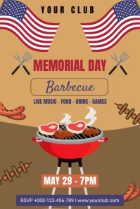 Memorial Day Cookout Invitation Poster Template | PosterMyWall