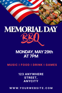 Memorial Day Cookout Invitation Poster Template | PosterMyWall