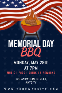 Memorial Day Cookout Invitation Poster Template | PosterMyWall