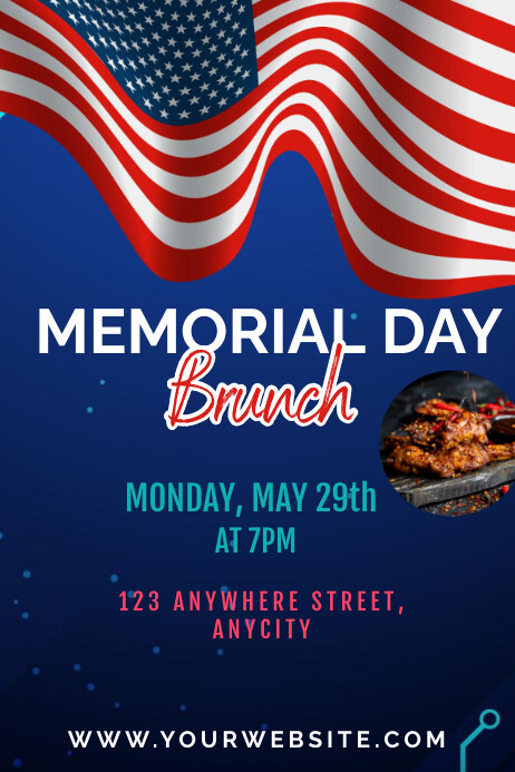 Memorial Day Cookout Invitation Poster Template | PosterMyWall