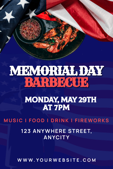 Plantilla de Memorial Day Cookout Invitation Poster | PosterMyWall