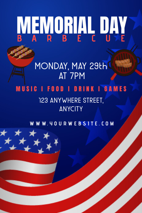 Plantilla de Memorial Day Cookout Invitation Poster | PosterMyWall