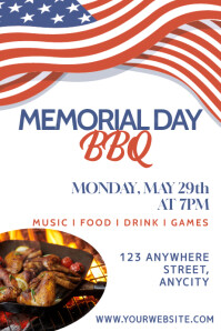 Memorial Day Cookout Invitation Poster Template | PosterMyWall