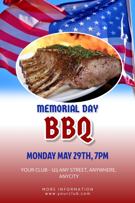 Plantilla de Memorial Day Cookout Invitation Poster | PosterMyWall