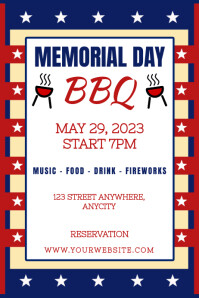 Memorial Day Cookout Invitation Poster Template | PosterMyWall