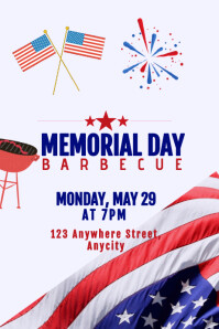 Memorial Day Cookout Invitation Poster Template | PosterMyWall