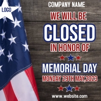 Memorial Day Closed Notice Template | PosterMyWall