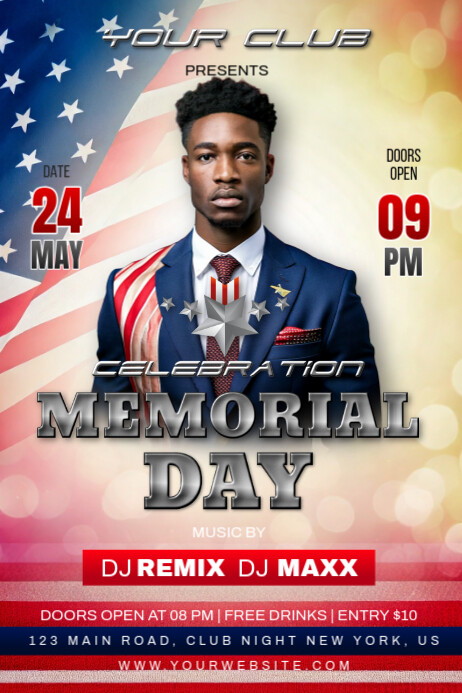 Memorial Day Event Greetings Poster Template | PosterMyWall