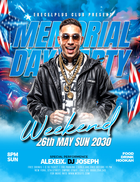 Copy of Memorial day exclusive party flyer design for your event | PosterMyWall