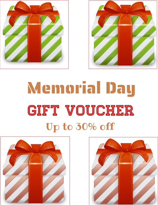 Memorial Day gift voucher flyer Template | PosterMyWall