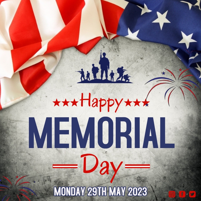Memorial Day Instagram post. Template | PosterMyWall