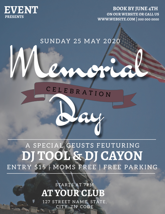 Copy of MEMORIAL day PARTY Event Flyer template | PosterMyWall