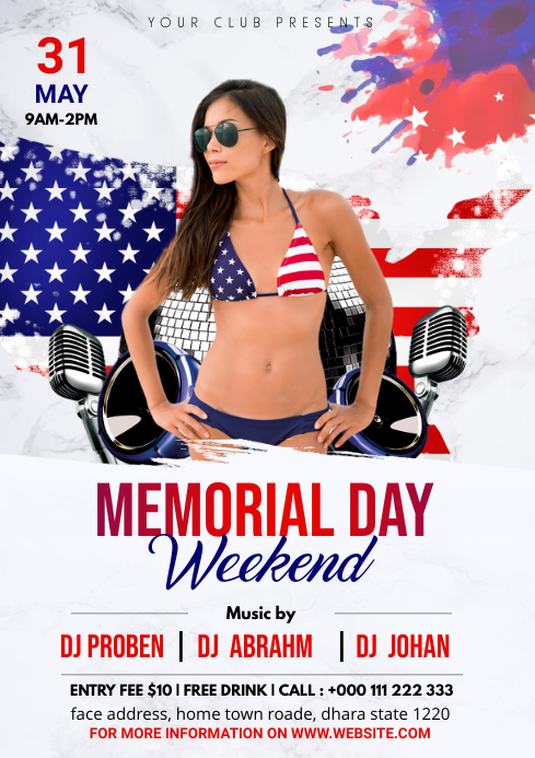 Memorial Day Party Flyer Template | PosterMyWall