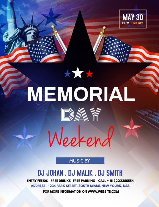 Memorial Day Party Flyer Template | PosterMyWall