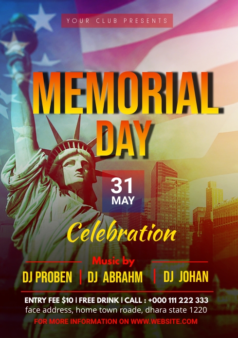 Memorial Day Party Flyer Template | PosterMyWall