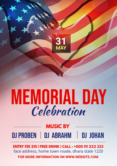 Memorial Day Party Flyer Template | PosterMyWall