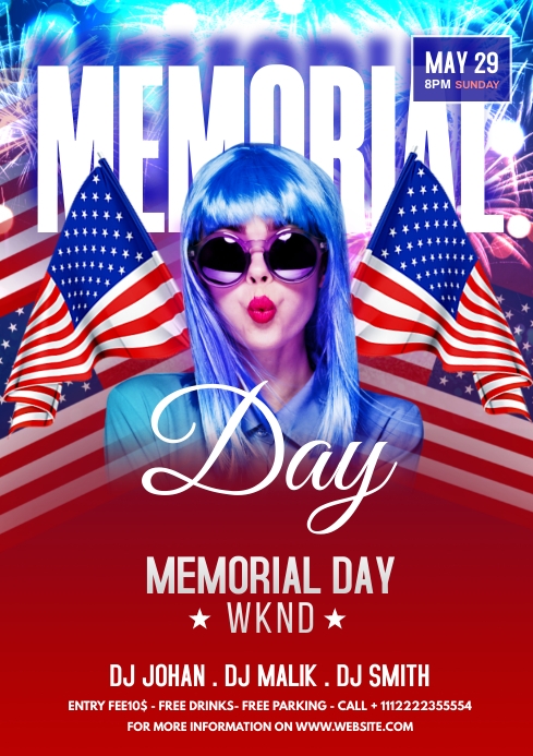 Memorial Day Party Flyer Template | PosterMyWall