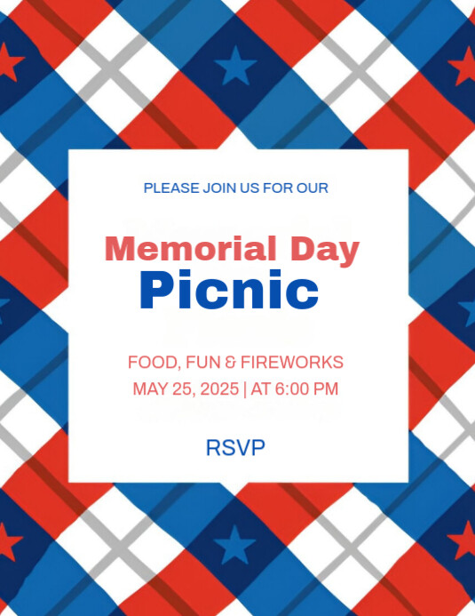 Memorial Day picnic invitation Template | PosterMyWall