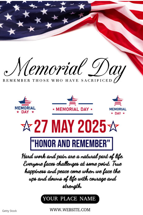 Memorial Day Poster Template | PosterMyWall