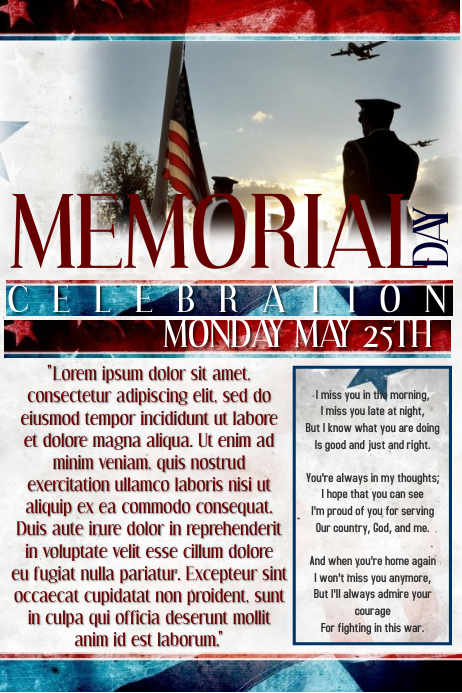 Memorial Day Template | PosterMyWall