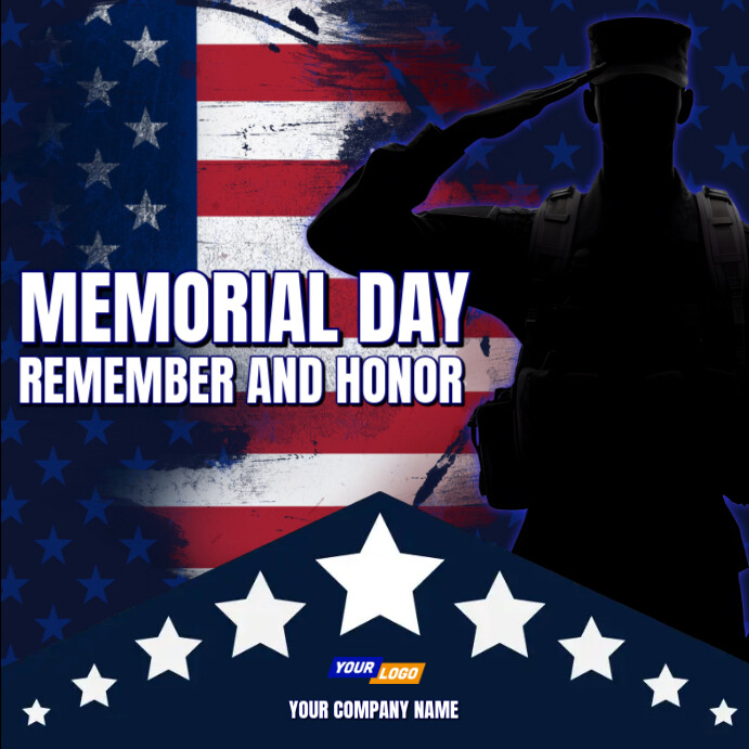 Plantilla de Memorial Day Remember and Honor Template | PosterMyWall