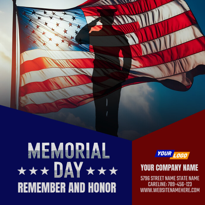 Plantilla de Memorial day remember and honor template | PosterMyWall